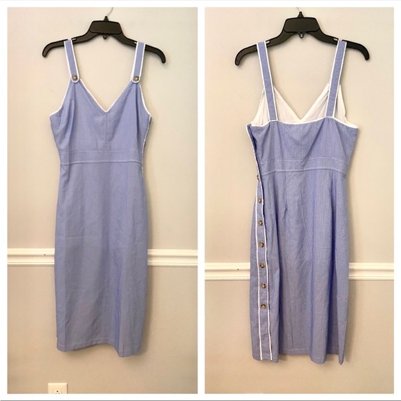 Gilli | Dresses | Gilli Blue White Stripe Midi Style Dress M | Poshmark